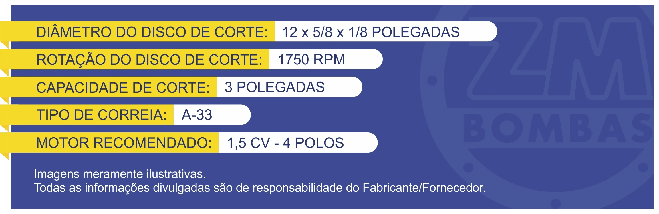 Serra ZM Maxicort Alumínio 12 5/8 - Sem motor