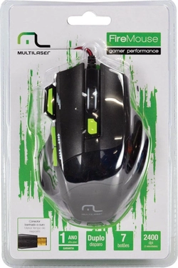 Mouse Laser Gamer Performance Usb 2400dpi Mo208 Preto